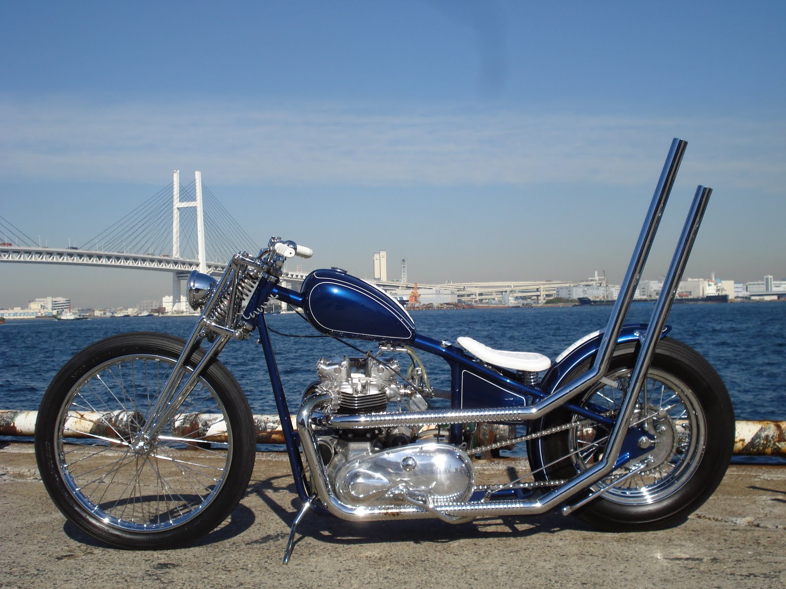 Blue Girder | Triumph chopper, Triumph bobber, Cycling city