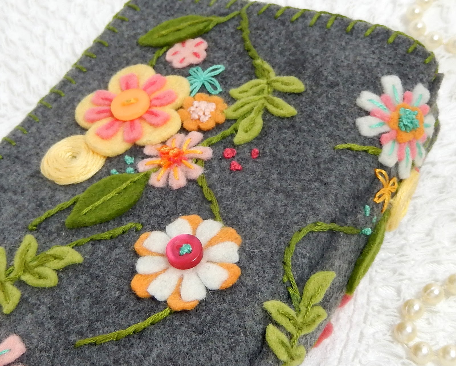 Pushing The Right Buttons: Embroidered Felt Pocket Notebook for Eileen ...