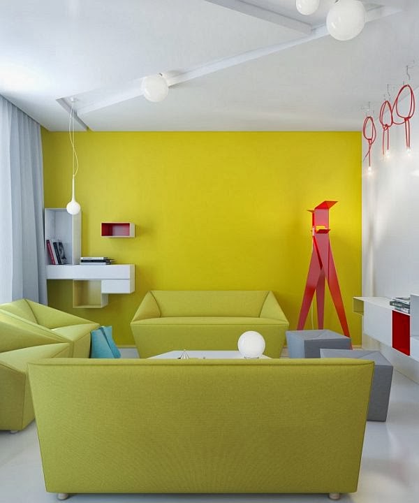 Refreshingly Striking Colors In Apartment Design