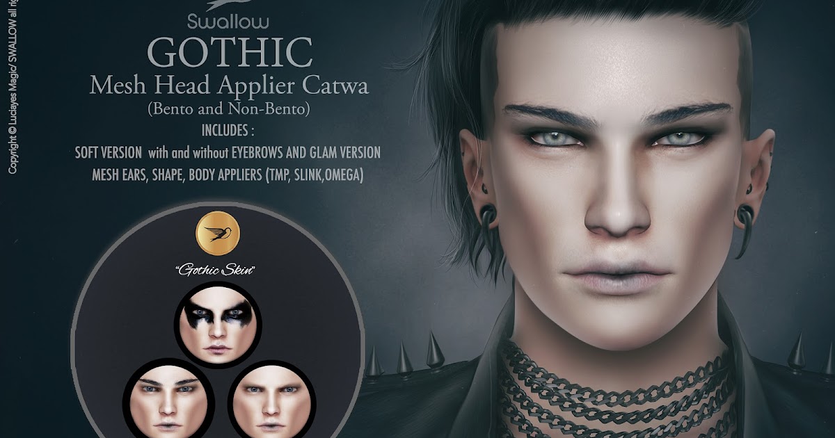 Swallow Second Life: ^^Swallow^^ Gothic Skin for Mesh Head Catwa (Bento ...