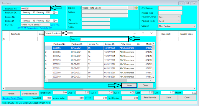 Purchase Entry Help Guide
