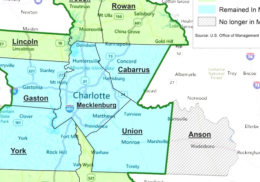 List Of Metropolitan Areas Of North Carolina - North Carolina Areas