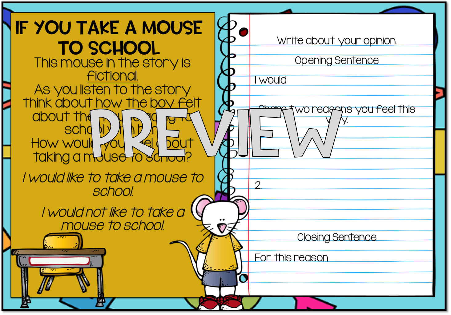 1st Grade Hip Hip Hooray!: If You Take a Mouse to School ... Paper ...