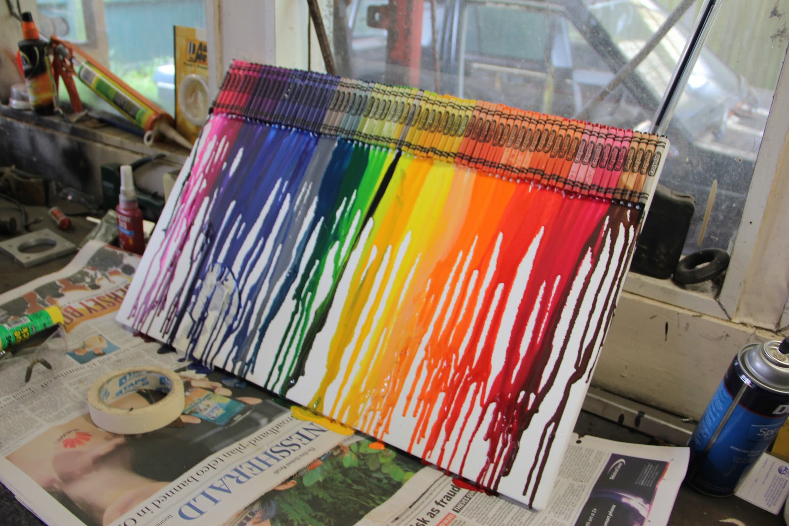 Following Moonshadows: Crayon and Heat Art