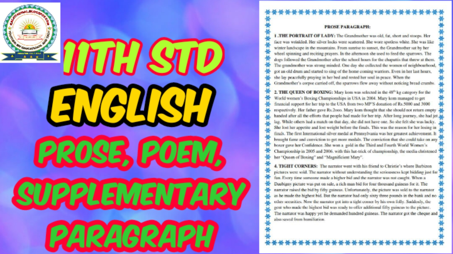 11th English Paragraphs 11th-english-paragraphs