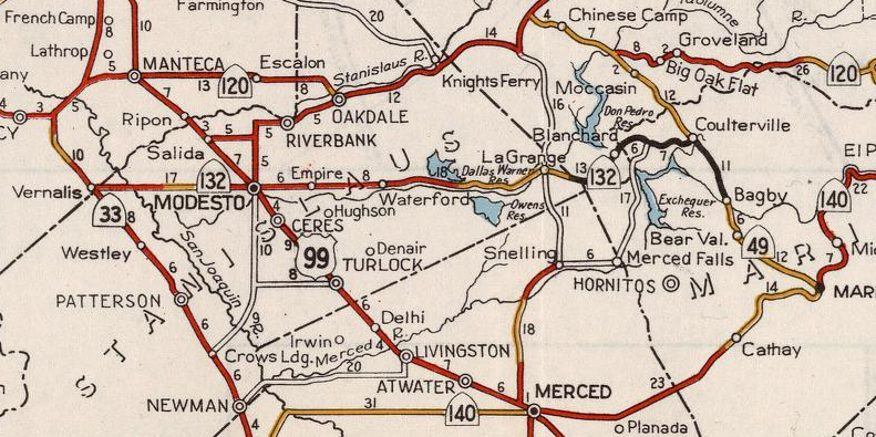 California State Route 132 and Signed County Route J132