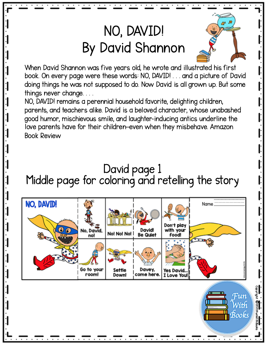 NO, DAVID! BOOK CRAFT ~ Book Units by Lynn