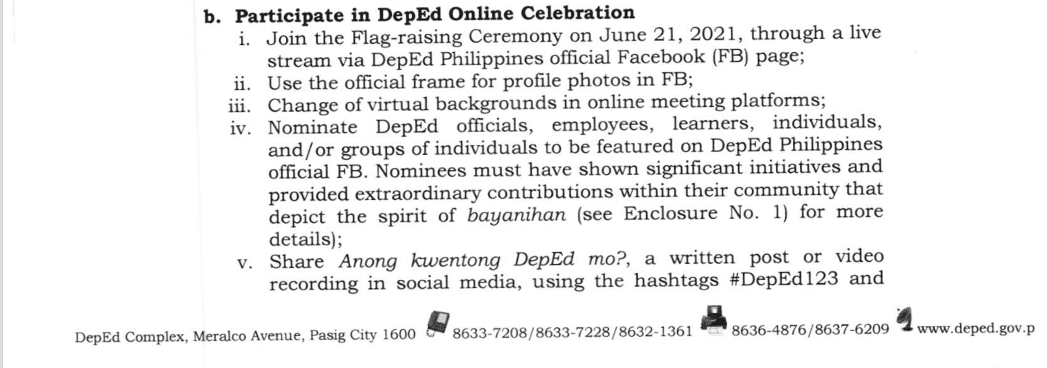 DepEd to Celebrate 123rd Founding Anniversary [Download the official ...
