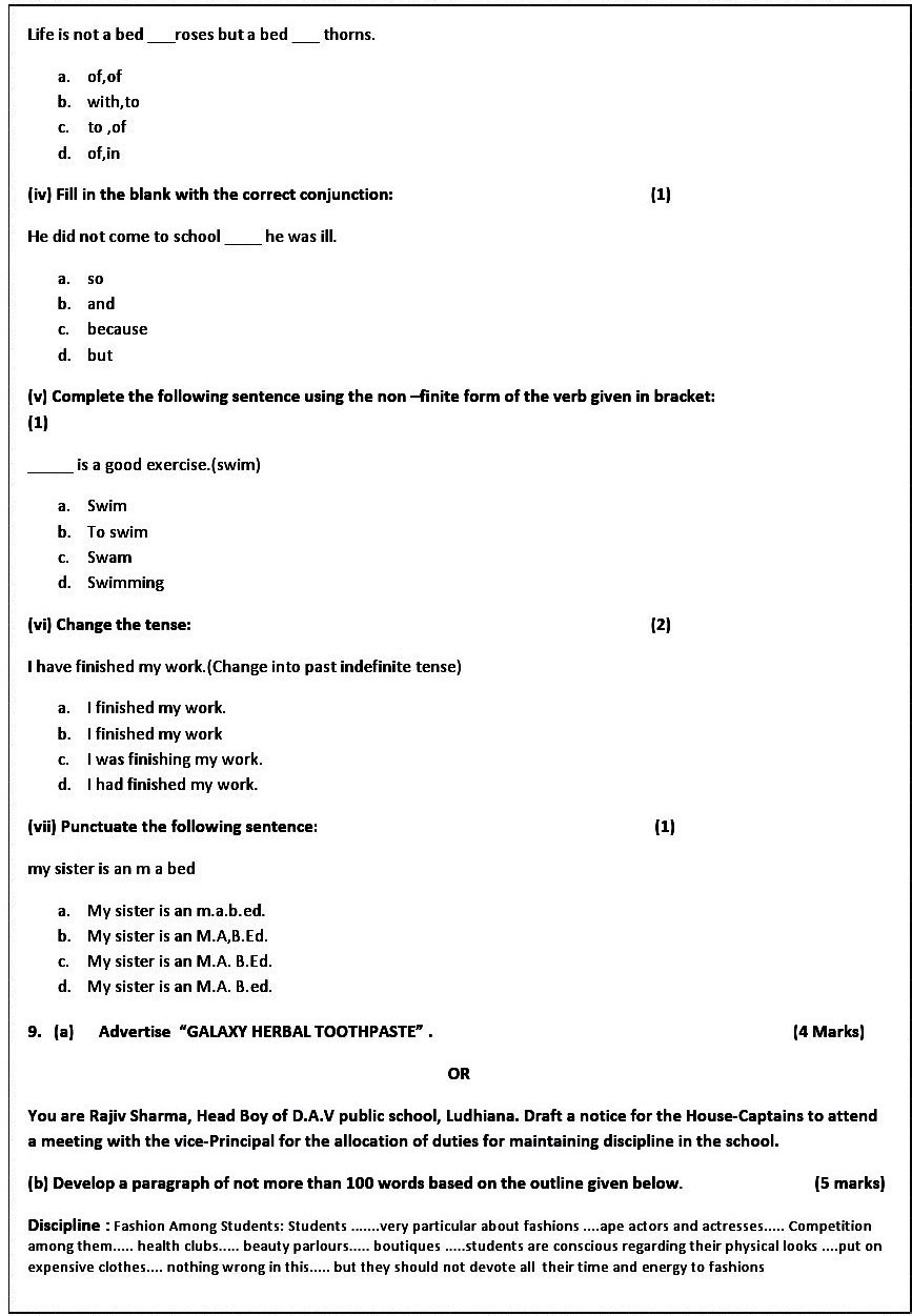 Class 10--Sample Paper English 2020-21 - Class 10