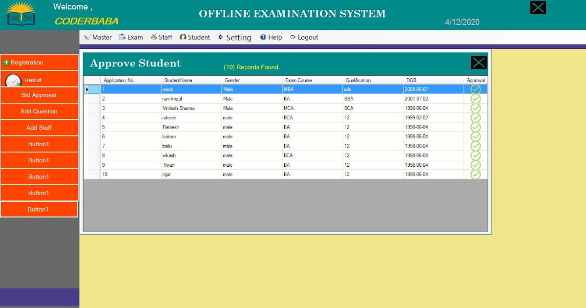 Offline Examination System in VB.NET project with SQL Server Database ...