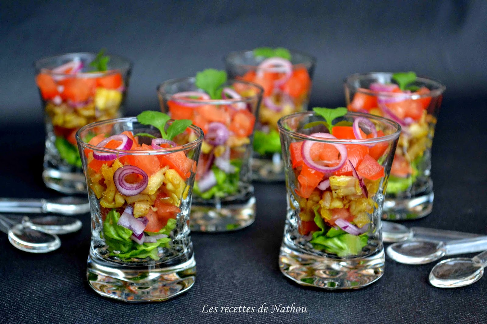 Ma cuisine au fil de mes idées...: Verrines de poulet épicé au curry