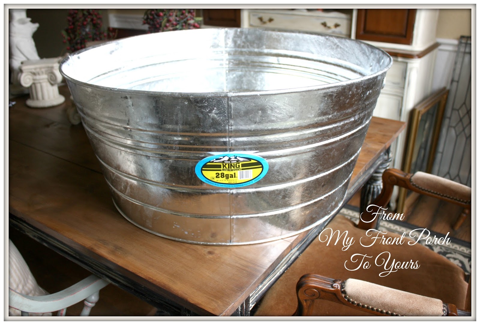 Galvanized Tub Under Tree