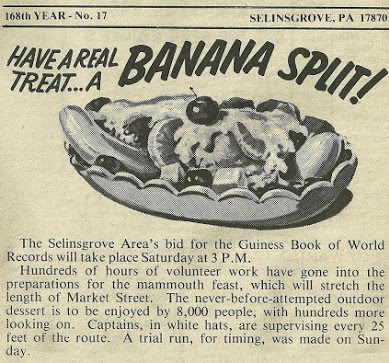 Valley Girl Views: When The World's Largest Banana Split Was Made In ...