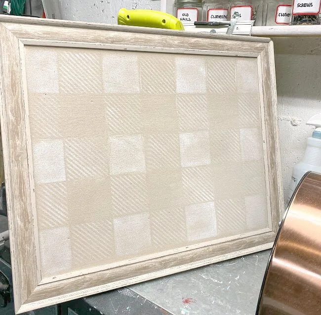 Up-cycled Buffalo Check Office Memo Board