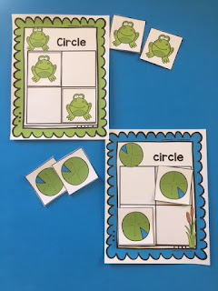 Frog and Lily Pads Shape Sorting Mats ~ Preschool Printables