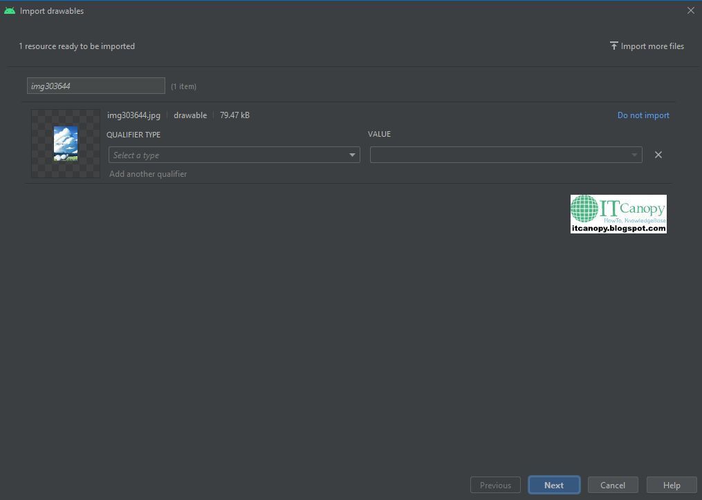 How to add an image to the "drawable" folder in Android Studio