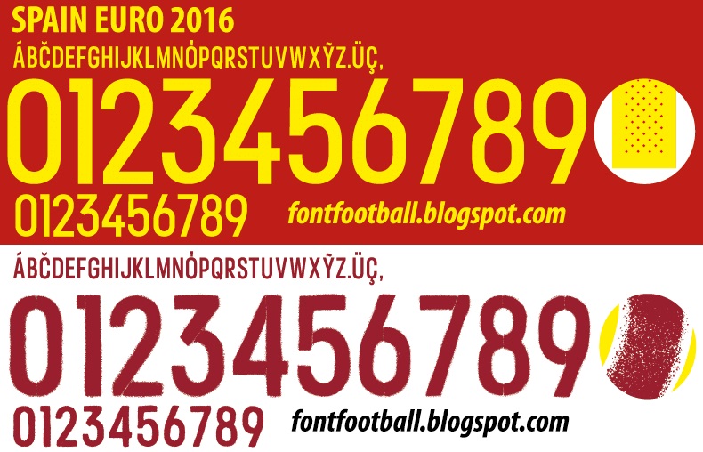 FONT FOOTBALL: Font Vector Spain Euro 2016 kit