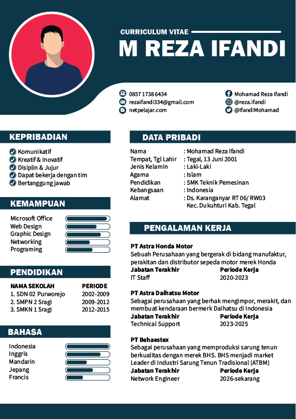 14 Contoh Cv Kosong Yang Menarik Terupdate - Galeri Jobseeker