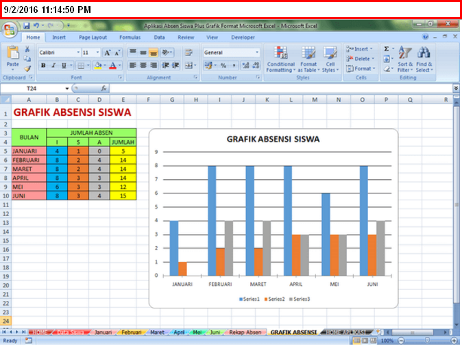 Download Aplikasi Absen Siswa Plus Grafik Format Microsoft Excel New ...