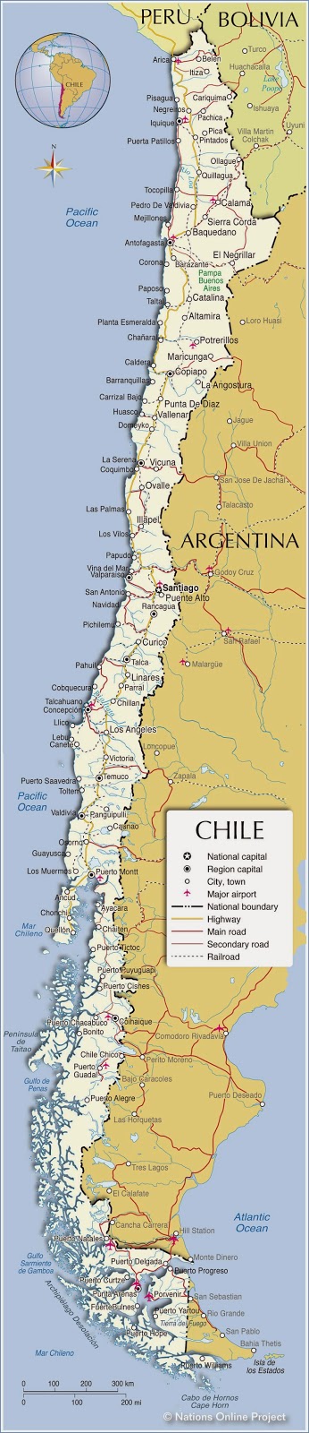 Chile | Mapas do Chile e da Ilha de Páscoa