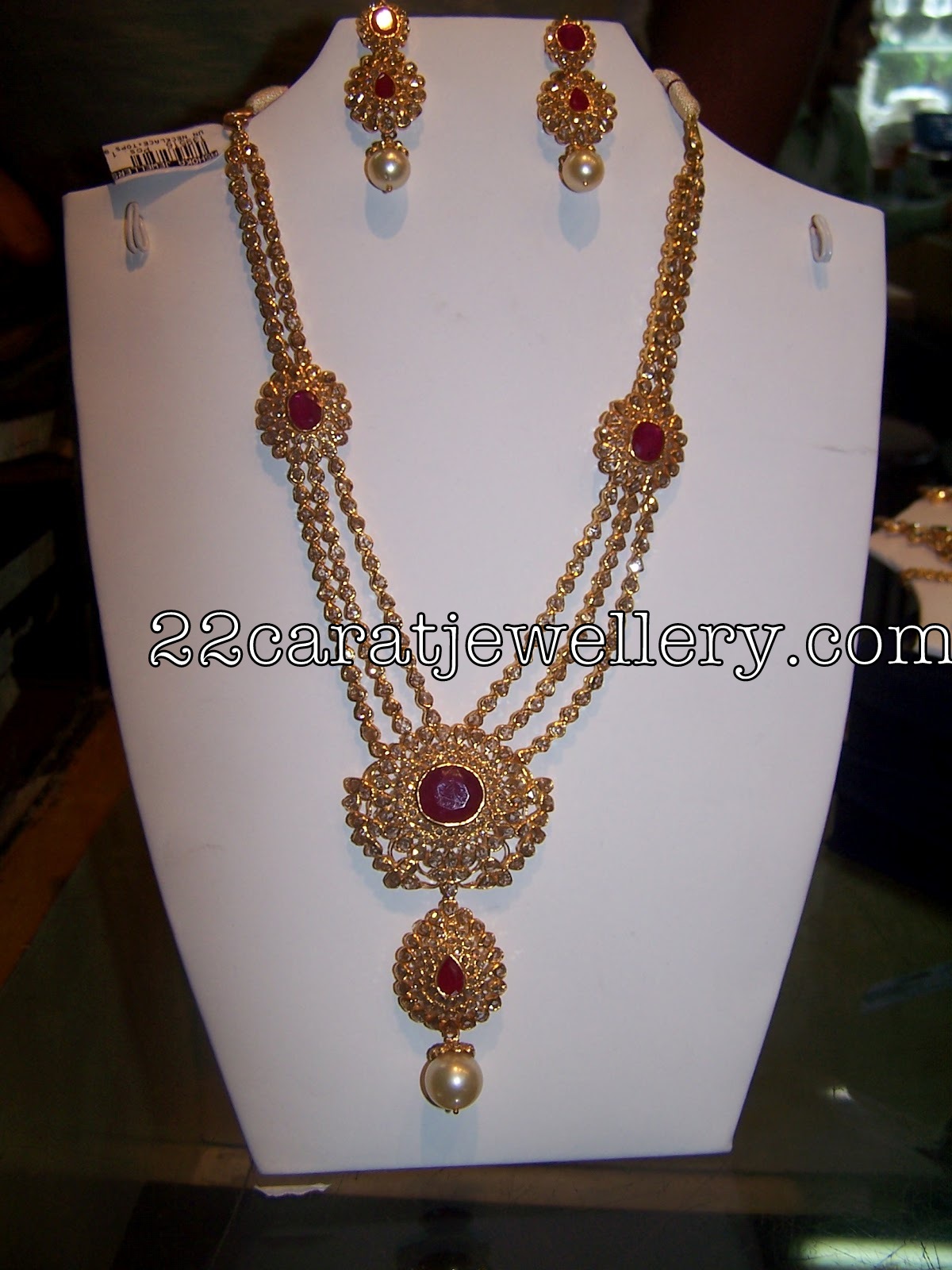 Double String Uncut Diamond Long Sets - Jewellery Designs