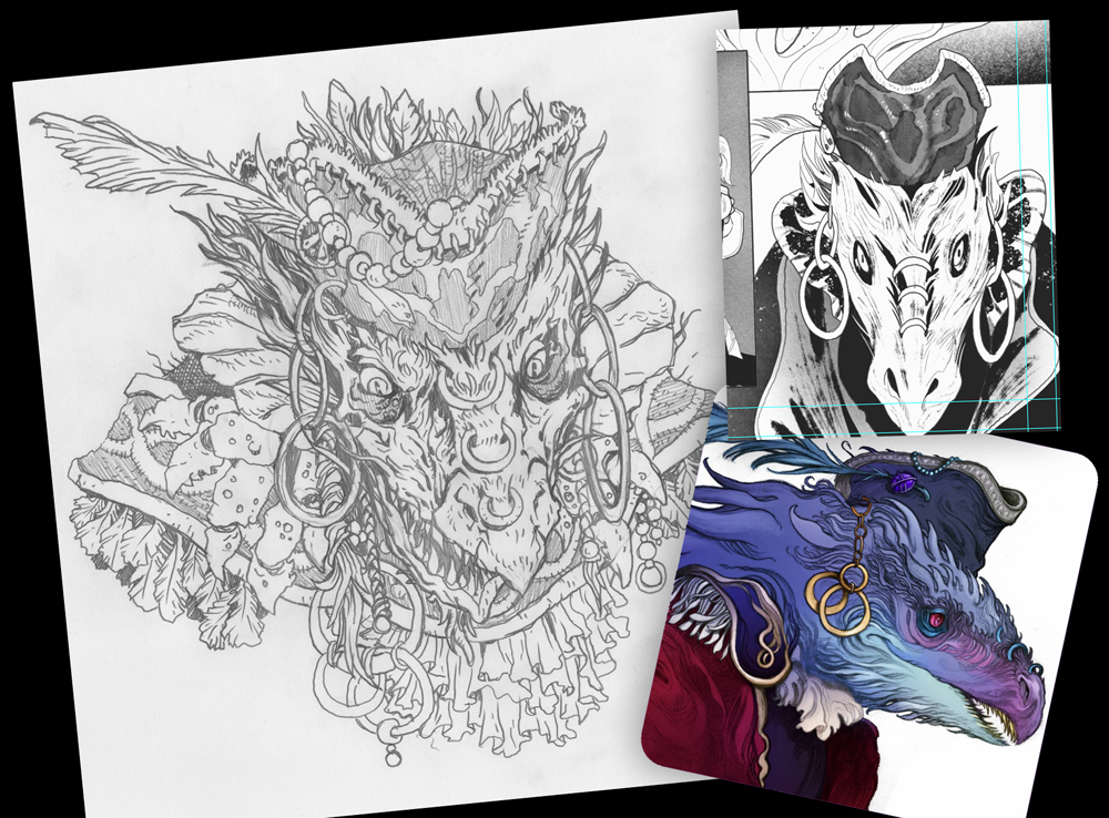 David Petersen's Blog: Dark Crystal Age of Resistance cover: Mayrin process