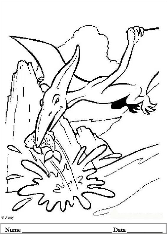 Desene de colorat si planse educative: Desene de colorat cu dinozauri