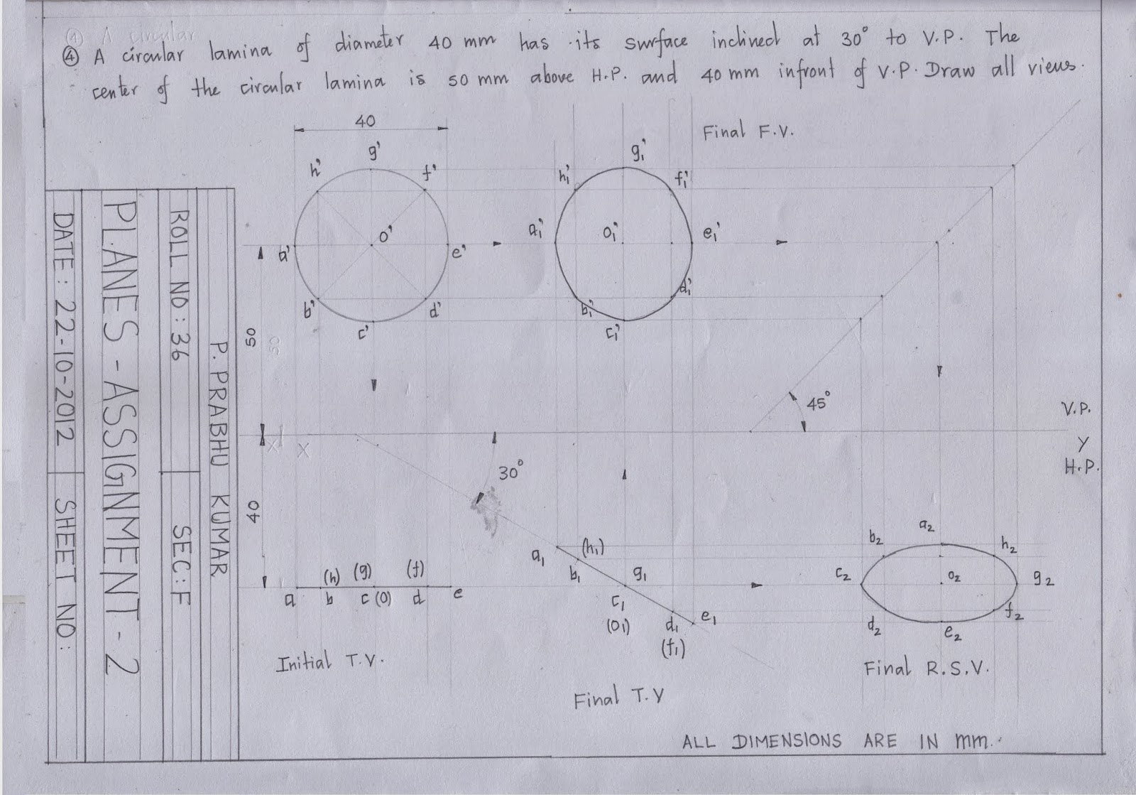 engineering graphics for engineers: projection of planes - surface ...