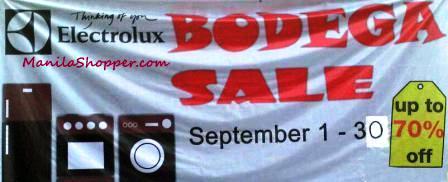 Manila Shopper: Electrolux Bodega Sale Sept 2012