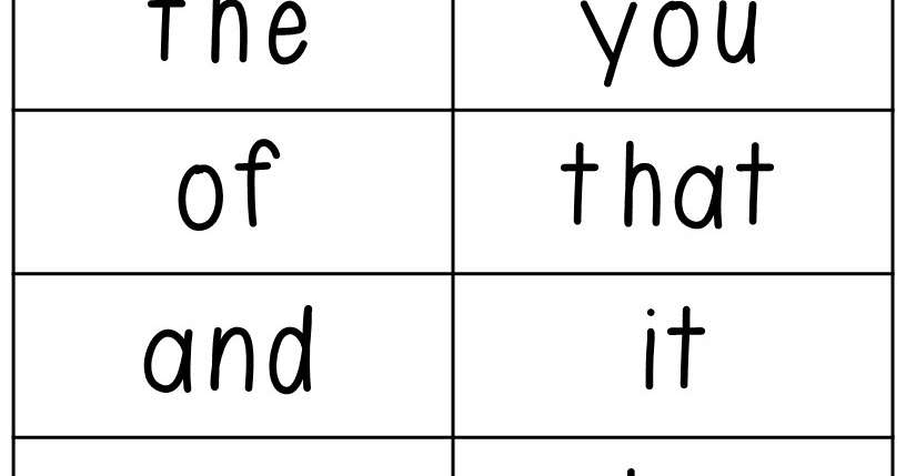 HFW Flashcards | Teacher's Take-Out