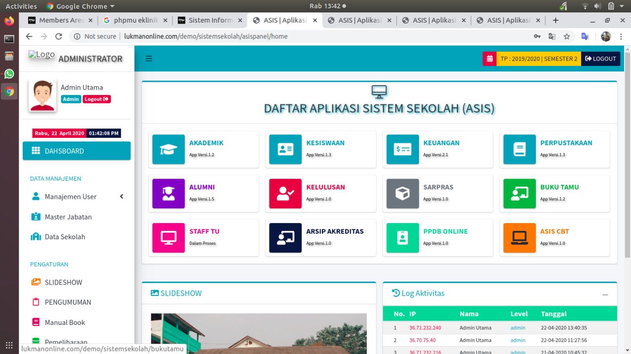 Web Sekolah Komplit - Aplikasi Sekolah - Manajemen Sekolah