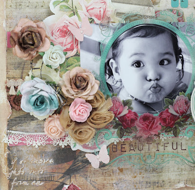 Tiffanys Paper Designs: Pucker Up layout. The Piece by Piece DT Project.