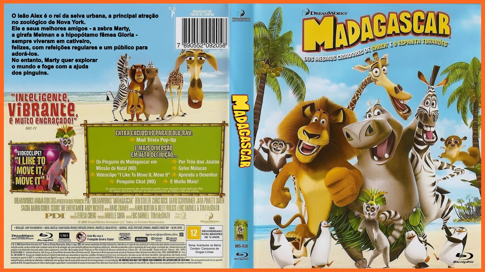 CAPAS DVD-R GRATIS: Madagascar 1 (2005) - Blu Ray