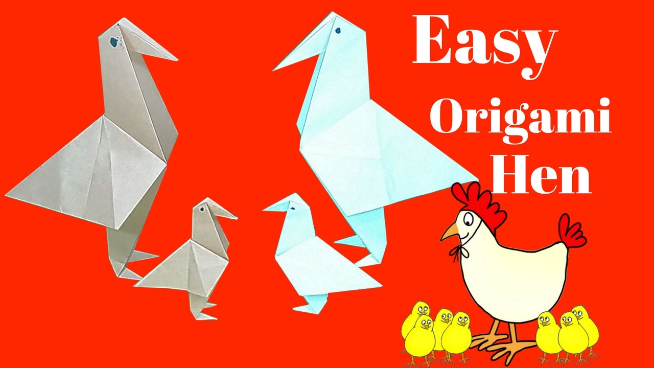 How to fold a Paper Chicken- How to make Origami Chicken | Easy Origami ...
