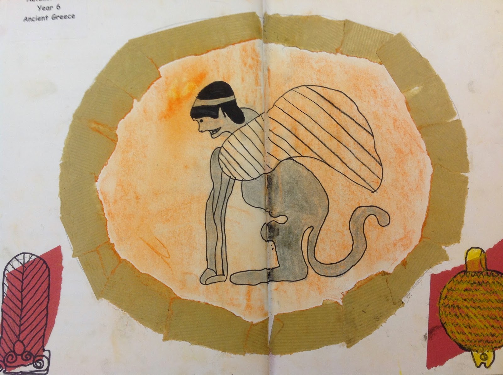 Battyeford Primary Art, Craft & Design: Year 6 - Ancient Greece work in 2D