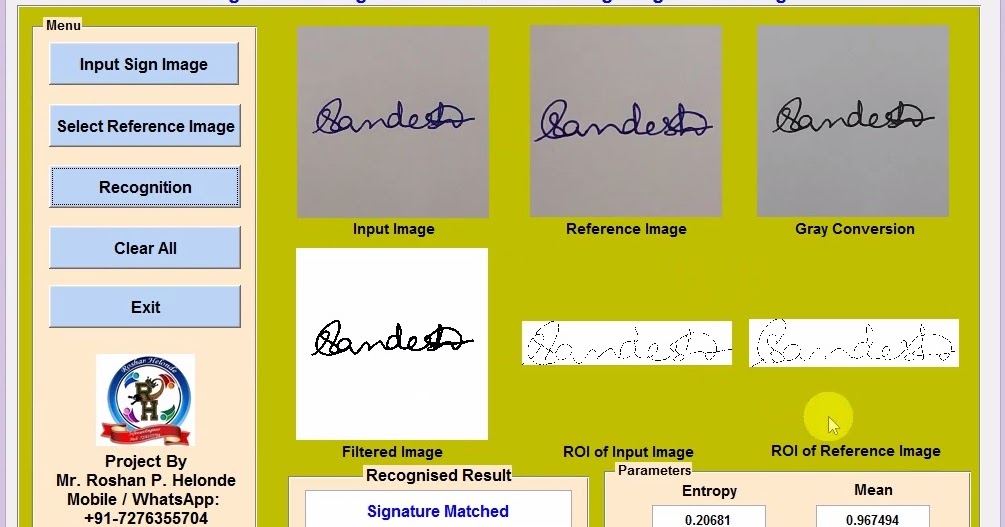 Matlab Code For Signature Recognition And Verification Using Image Processing Full Matlab