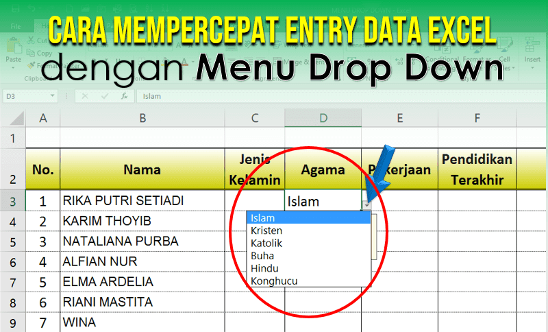 Cara Membuat Menu Drop Down Untuk Mempercepat Entry Data Pada Excel Pakar Tutorial