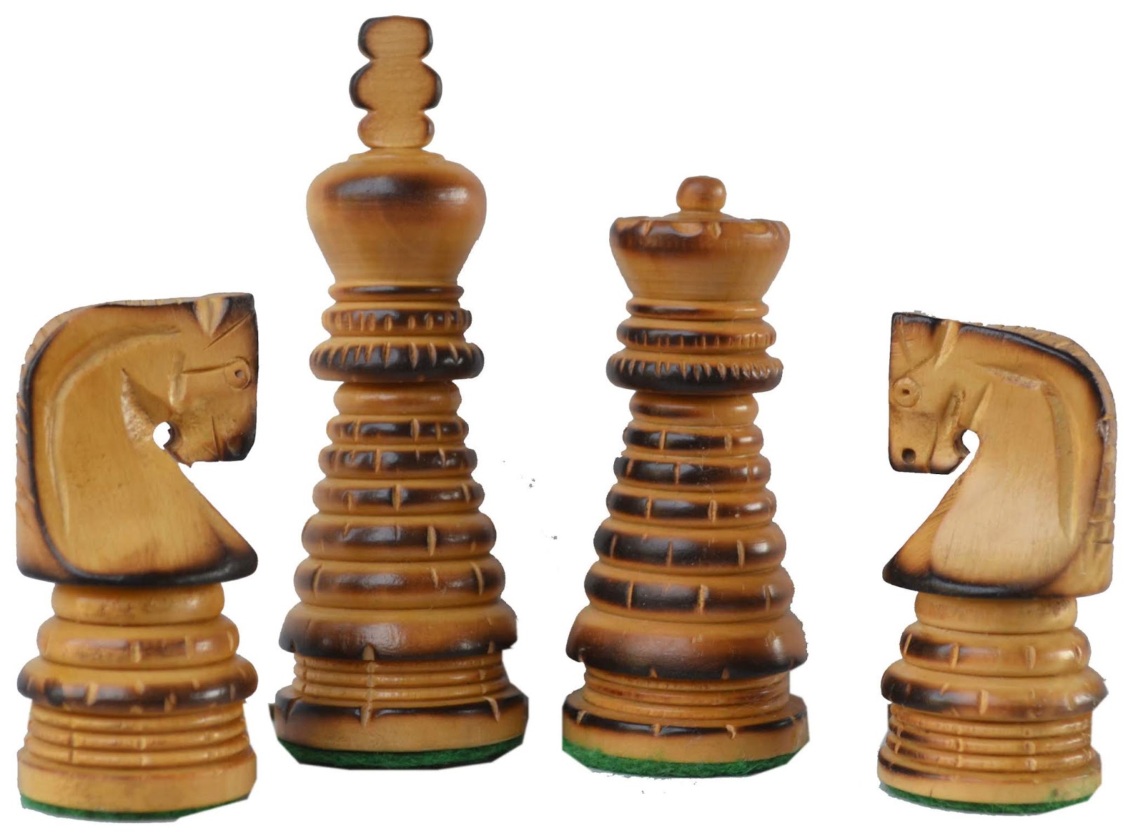 Wooden Chess Set Burn Design Chess Set 32 Chess Pcs