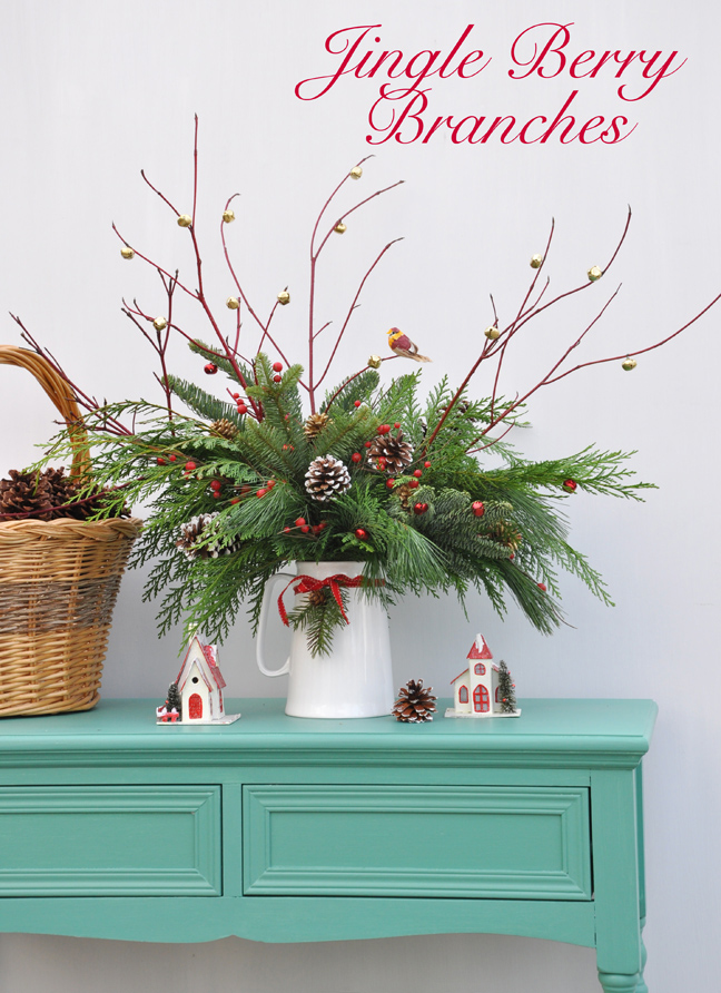 Three Dogs in a Garden: Jingle Berry Branches