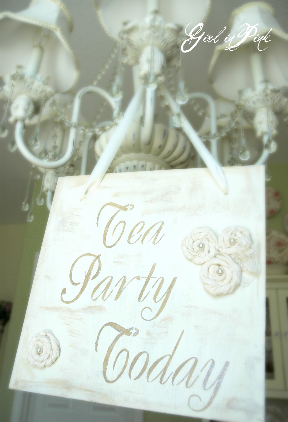 Girl in Pink: Tea Party Sign