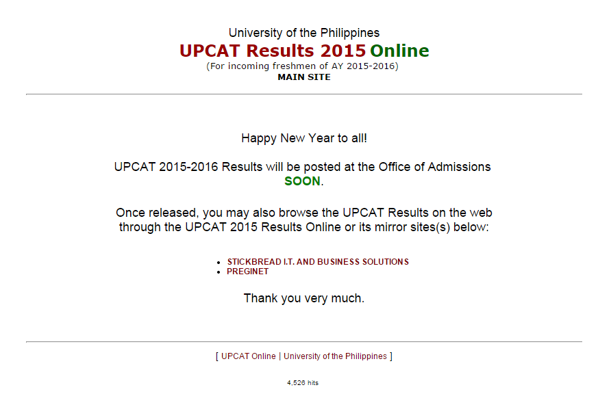 List of Passers: UPCAT Results AY 2015-2016 released