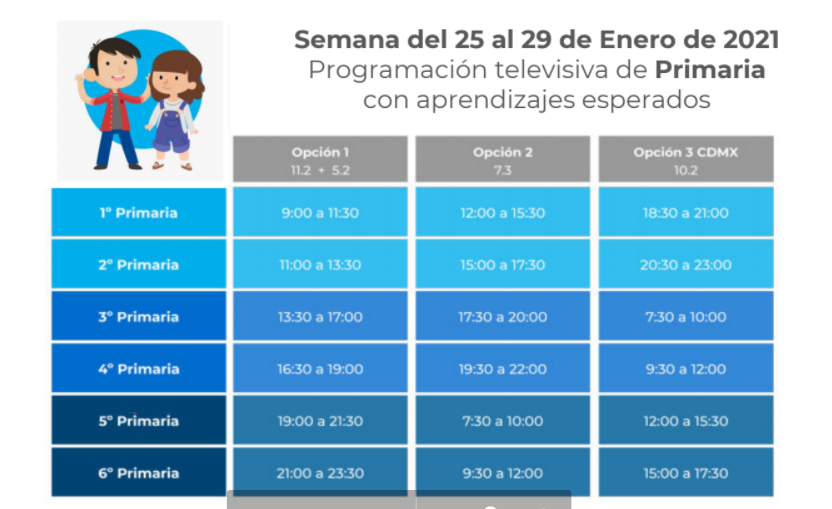 PROGRAMACIÓN TELEVISIVA SEMANA DEL 25 AL 29 DE ENERO DE 2021 | MATERIAL EDUCATIVO PRIMARIA