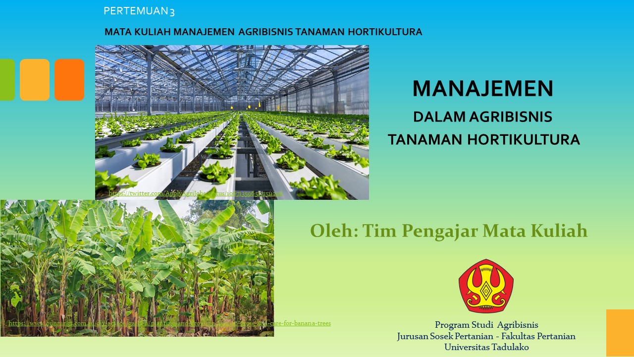 Penyuluhan Pembangunan: SP MATERI 3: MANAJEMEN AGRIBISNIS TANAMAN ...