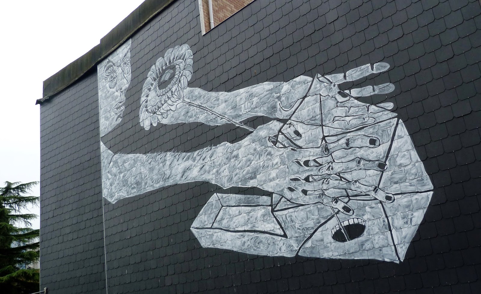 WATERSCHOENEN: Muurschildering van Koen De Decker in Ninove