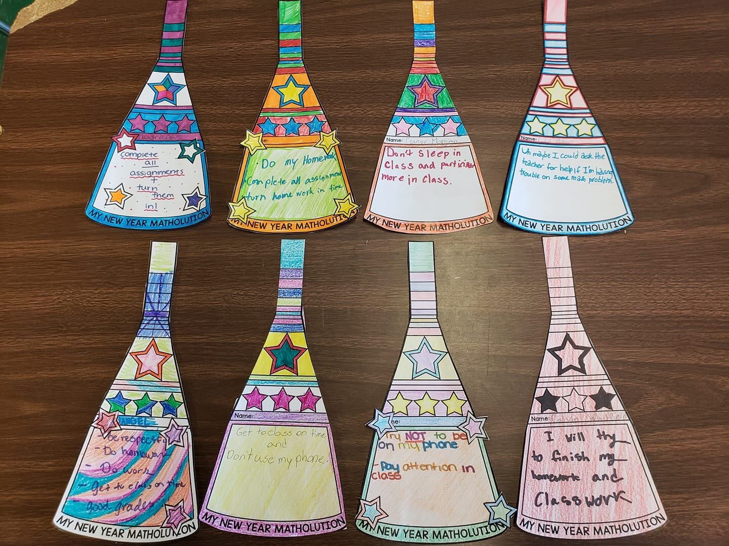 Scaffolded Math and Science: My New Year Matholution Pennant Photos ...