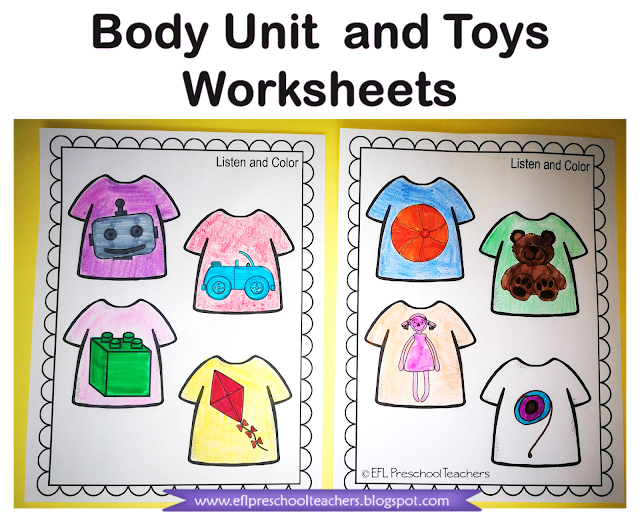 ESL/EFL Preschool Teachers: Clothes Unit Worksheets for the ESL Student