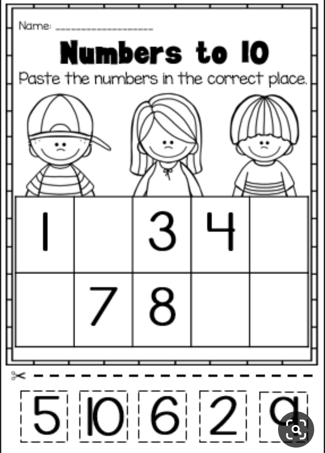 RECORTAR Y PEGAR NÚMEROS