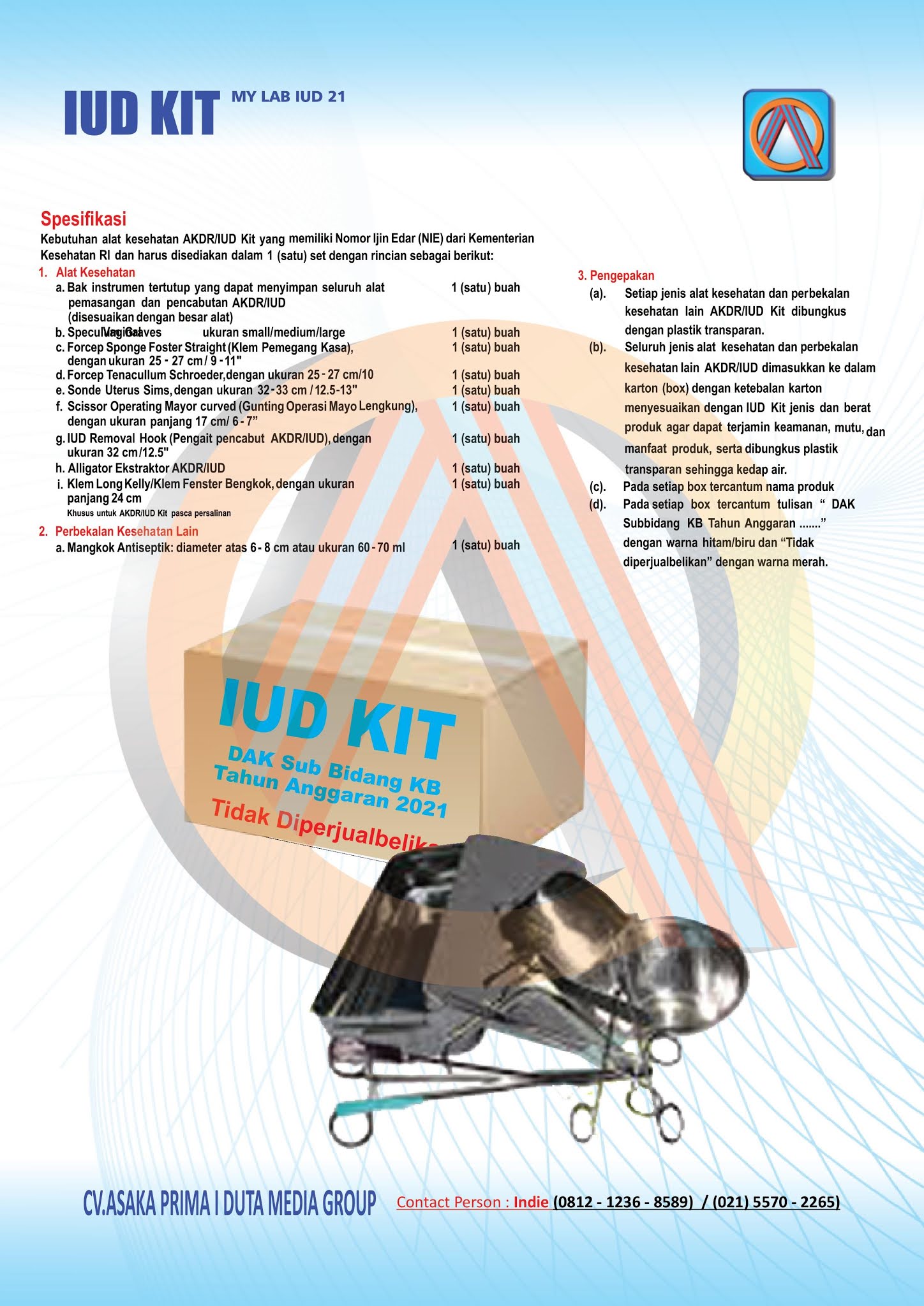 IUD KIT SET BKKBN 2021 - ALAT PERLENGKAPAN KEBIDANAN IUD KIT BKKBN 2021 ...
