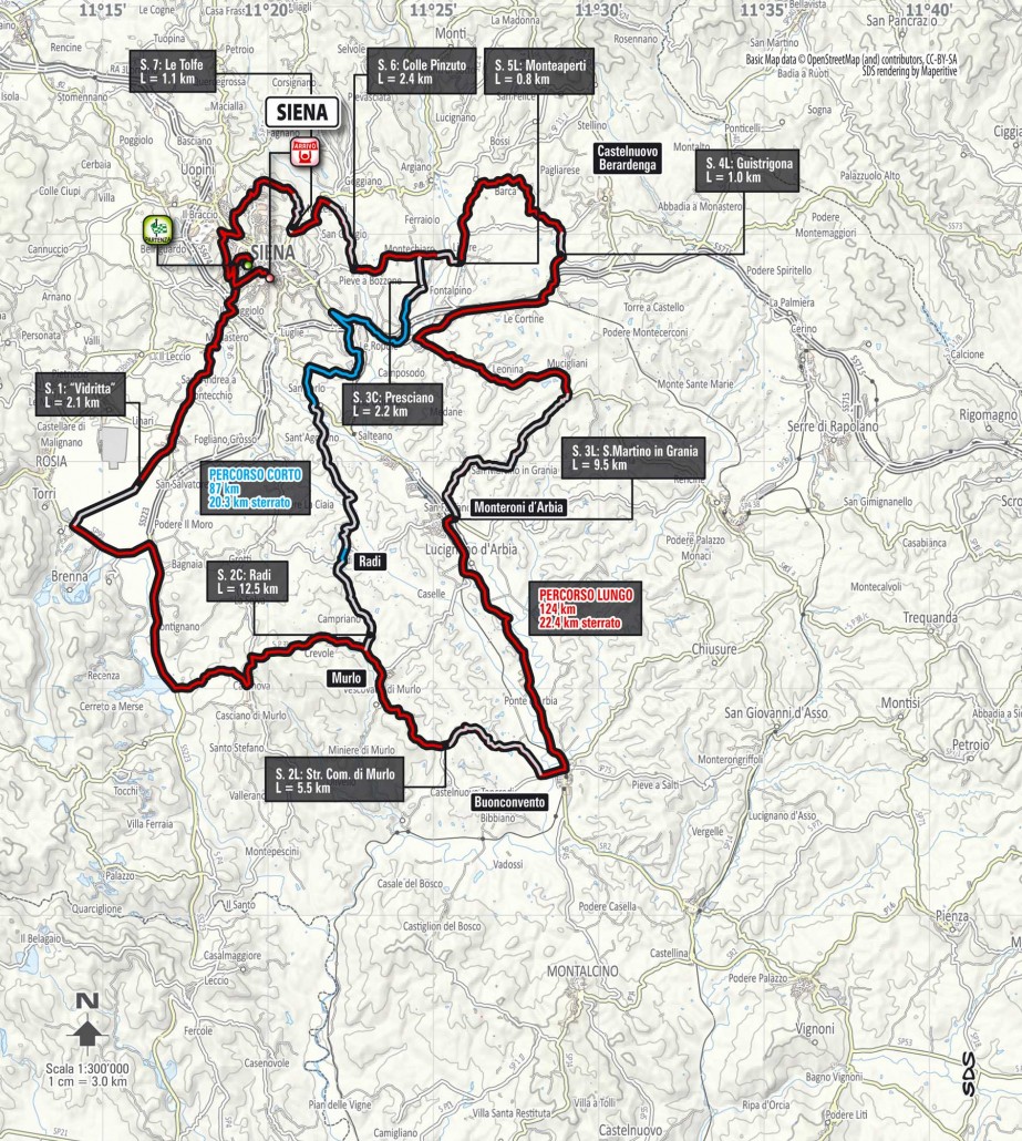 gran fondo strade bianche route bike rental in Tuscany