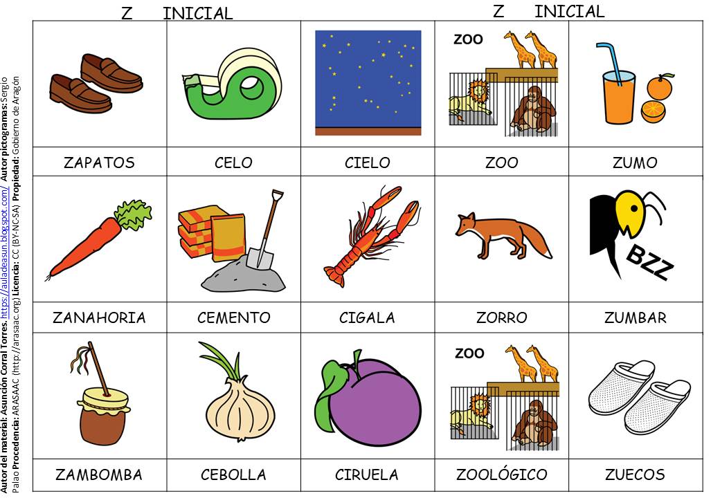 AUDICIÓN Y LENGUAJE: ARTICULACIÓN: SONIDO Z INICIAL Y POSICIÓN MEDIA